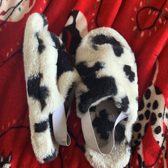 Shoes | Fluffy Cow Print Slides | Poshmark